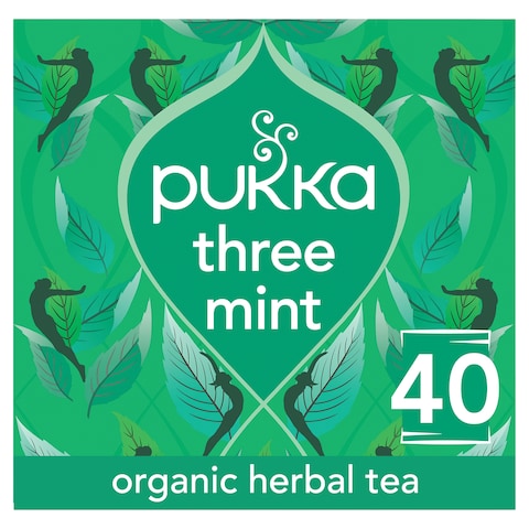 Pukka Organic Three Mint Tea With Peppermint for Digestion 40 Herbal ...