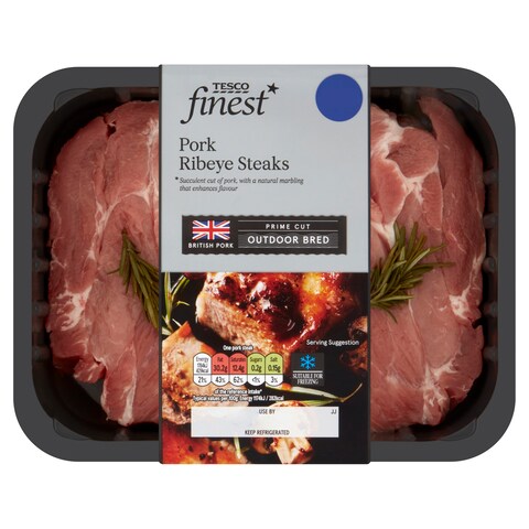 Tesco Finest Pork Ribeye Steaks 402G - Tesco Groceries