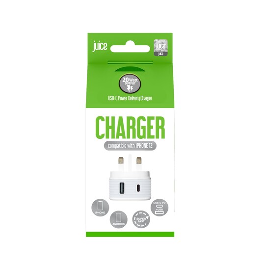 Juice White 20W Dual Plug - Tesco Groceries