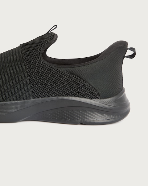 F&F Knitted Slip-On Trainers in Black - Tesco Groceries