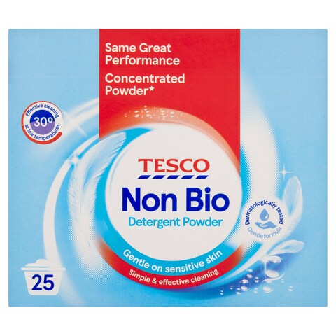 Tesco Non Bio Detergent Powder 25 Wash 1.25kg - Tesco Groceries