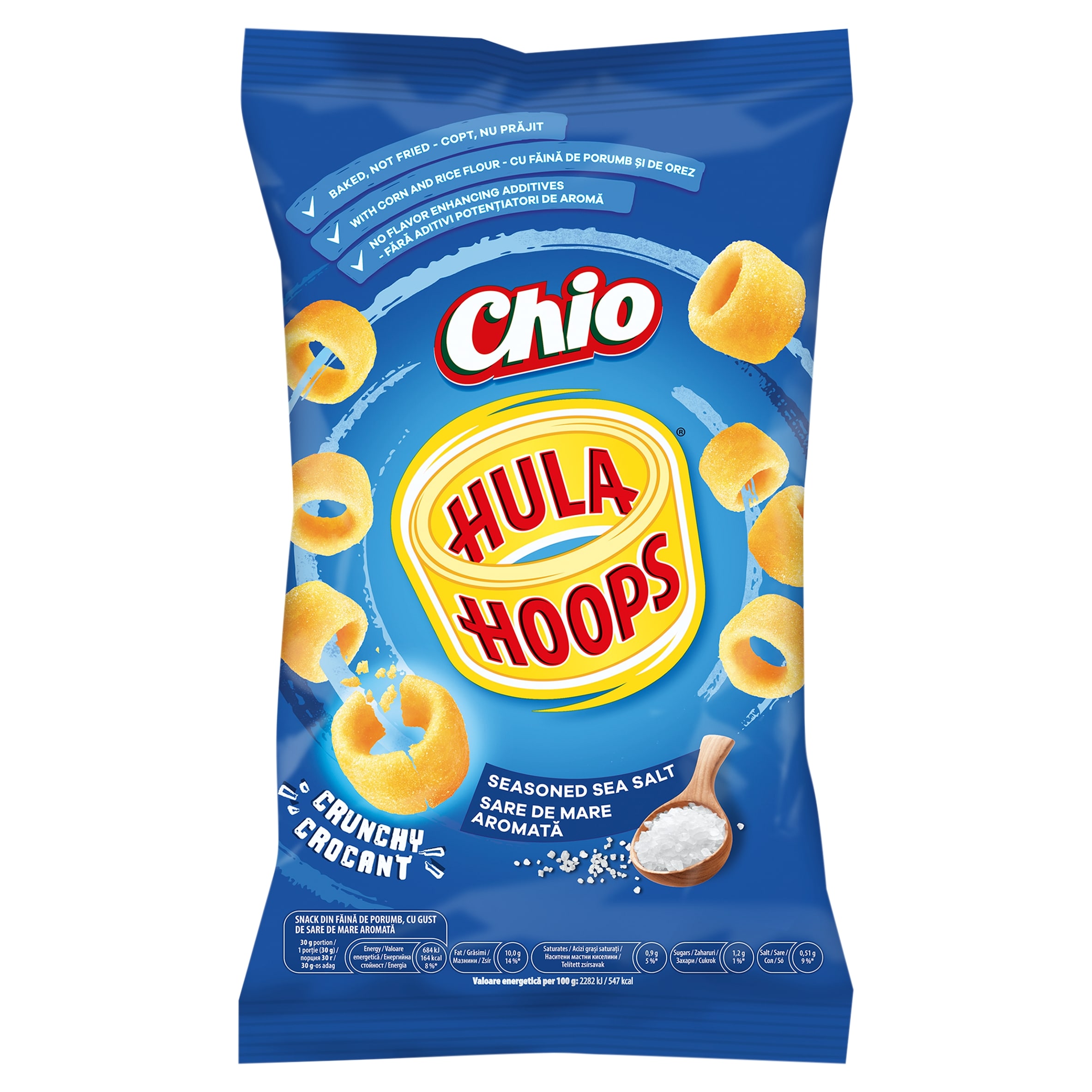 Chio Hula Hoops Snack Made from Cornmeal, Seasoned with Sea Salt 70 g ...