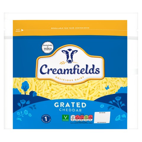 Creamfields Grated Cheddar 500G - Tesco Groceries