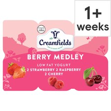 Creamfields Berry Medley Low Fat Yogurt 6X125g - Tesco Groceries