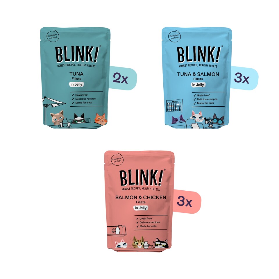 Blink Fish Fillets Selection In Soft Jelly Cat Food 8 X 85G - Tesco ...