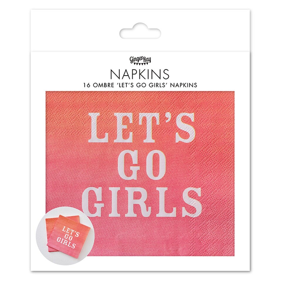 Ginger Ray Lets Go Girls Paper Napkins 16PK - Tesco Groceries
