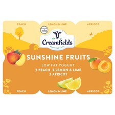 Creamfields Low Fat Sunshine Fruit Yogurt 6X125g - Tesco Groceries
