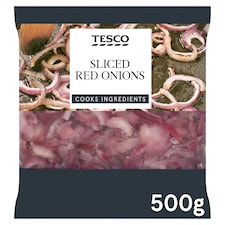 Tesco Sliced Red Onions 500G - Tesco Groceries