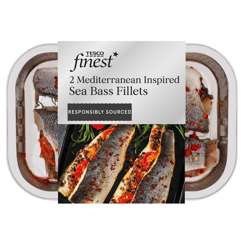 Tesco Finest Mediterranean Inspired Sea Bass Fillets 301G - Tesco Groceries