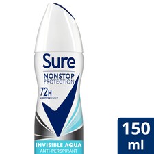 Sure 72 Hour Invisible Aqua Antiperspirant 150Ml - Tesco Groceries