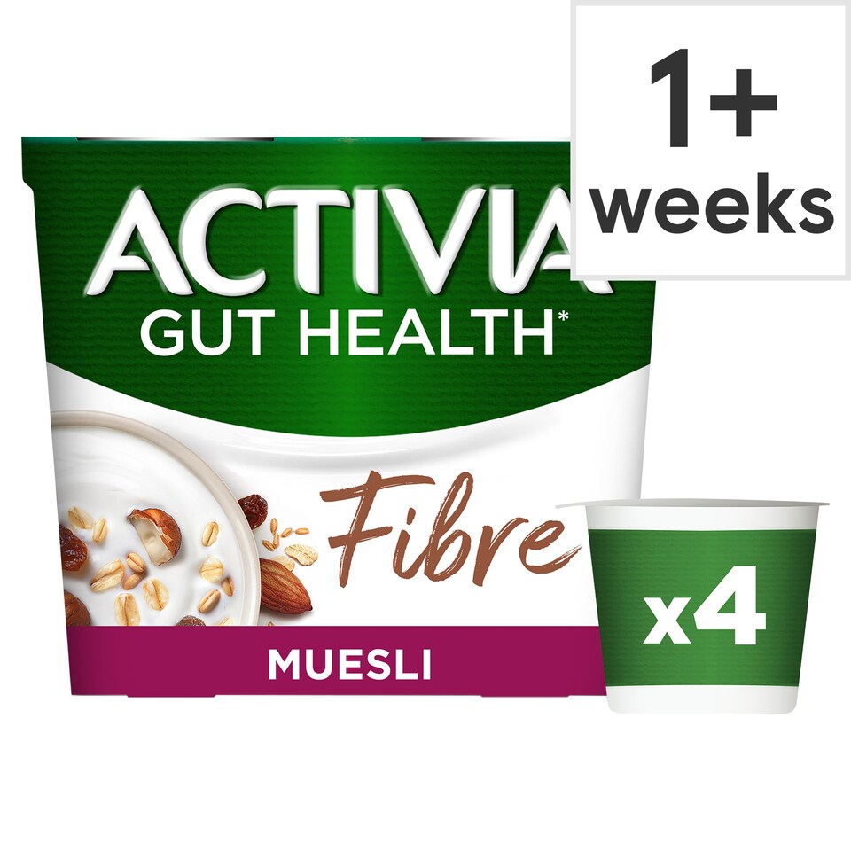 Activia Fibre Muesli Low Fat Breakfast Gut Health Yoghurt Multipack ...