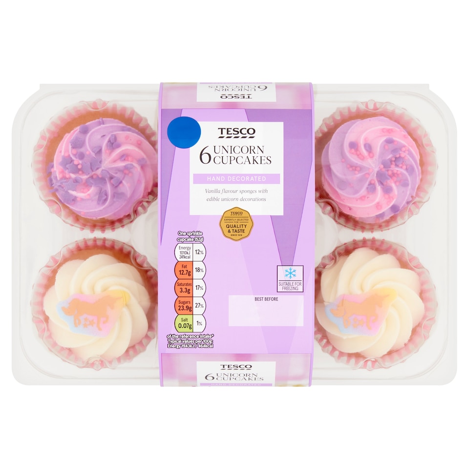 Tesco 6 Unicorn Cupcakes - Tesco Groceries