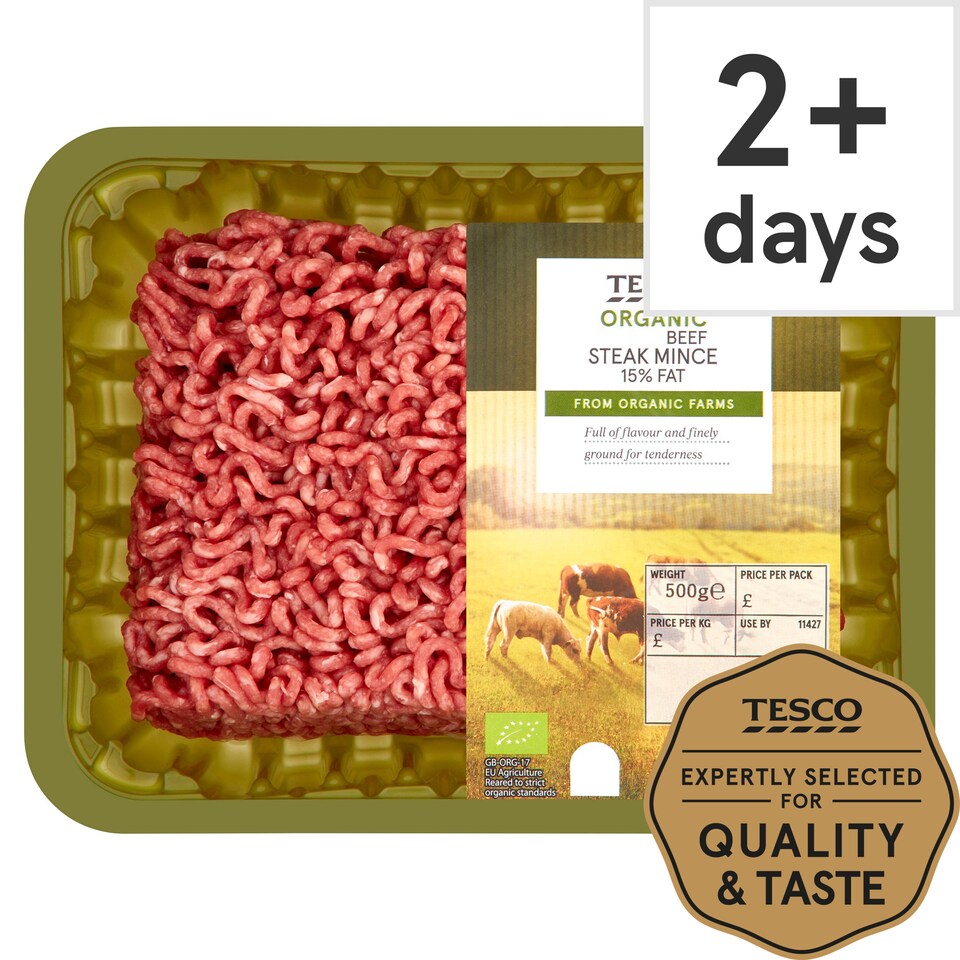 Tesco Organic Beef Steak Mince 15% Fat 500G - Tesco Groceries