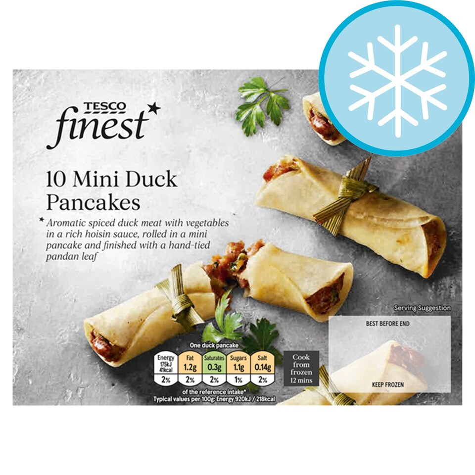 Tesco Finest 10 Mini Duck Pancakes 200G - Tesco Groceries