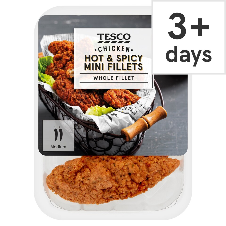 Tesco Hot And Spicy Breaded Chicken Mini Fillets 305g Tesco Groceries