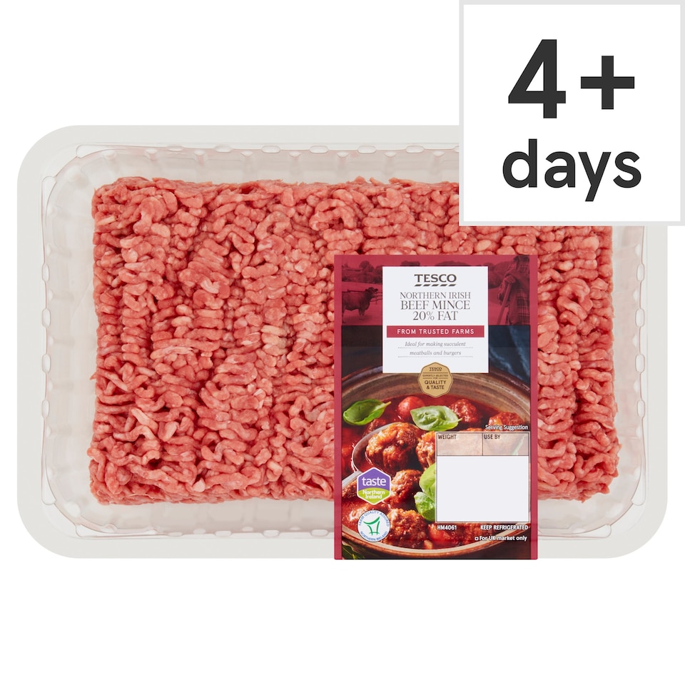 Tesco Northern Irish Beef Mince 1.0Kg 20% Fat - Tesco Groceries