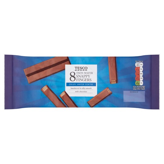 Tesco Snappy Milk Chocolate Finger Biscuit 8Pk 172G - Tesco Groceries