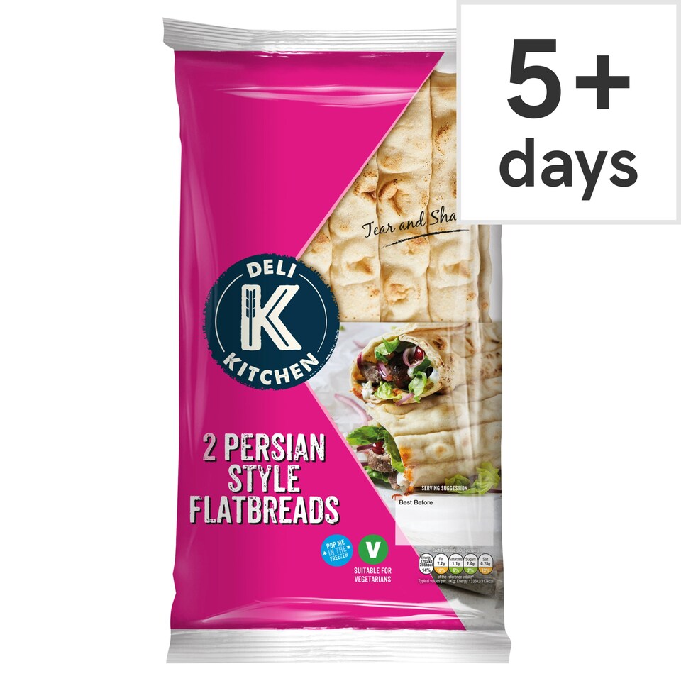 Deli Kitchen 2 Persian Style Flatbreads 180G - Tesco Groceries