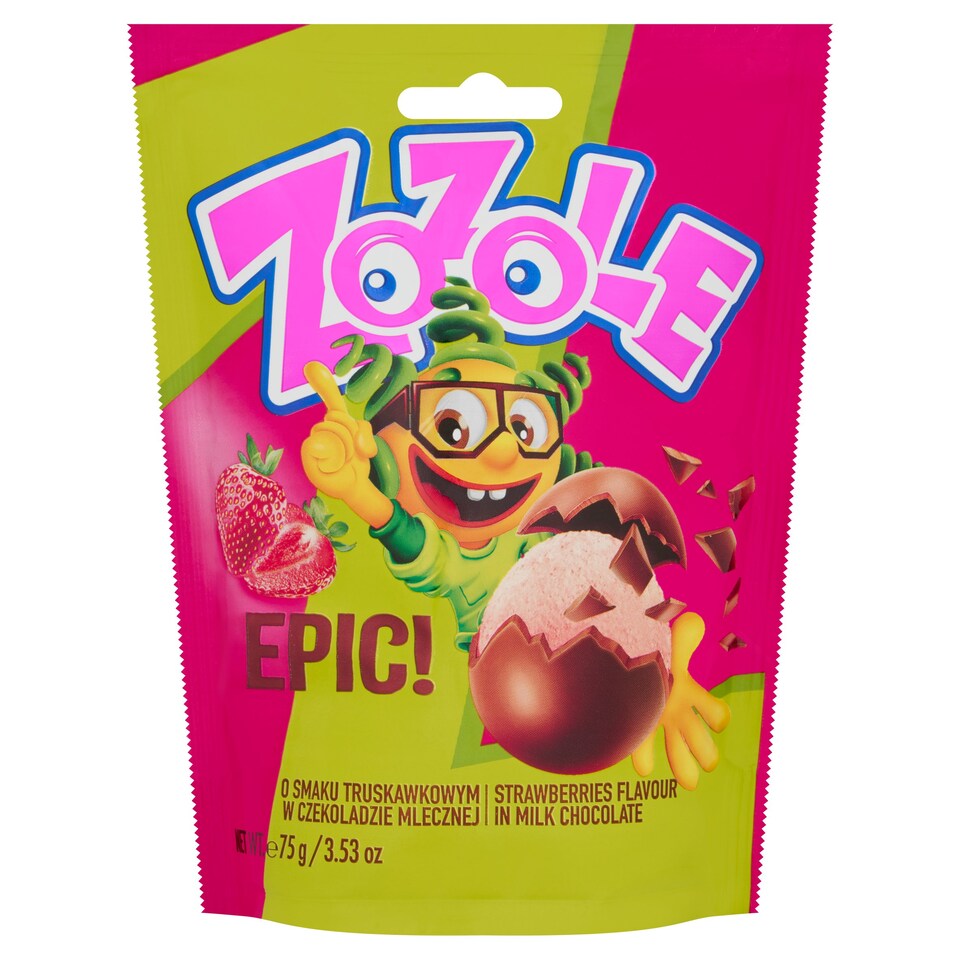 Zozole Epic! Pralines Strawberry Flavoured Milk Chocolate 75G - Tesco ...