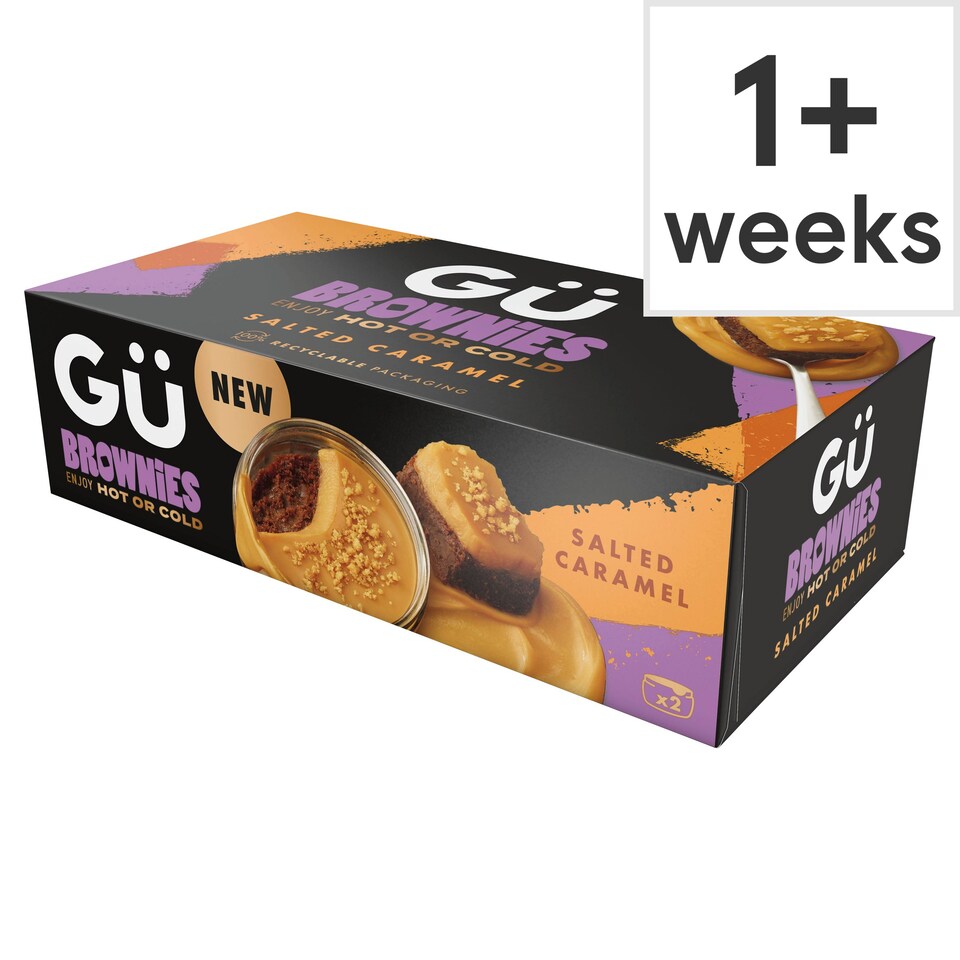 Gu Chocolate & Salted Caramel Brownie Dessert 2X80g - Tesco Groceries