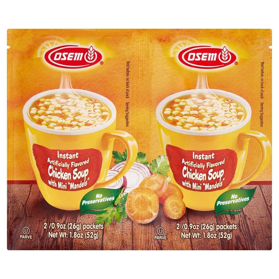 Osem Instant Chicken Soup With Mini Mandel 2S 52G - Tesco Groceries