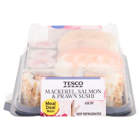 Tesco Mackerel, Salmon & Prawn Sushi 155G - Tesco Groceries