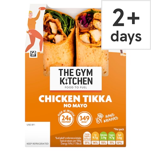 The Gym Kitchen Chicken Tikka Chilled Wrap 300g - Tesco Groceries