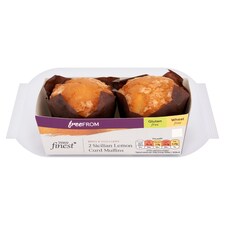 Tesco Finest Free From Sicilian Lemon Curd Muffins 2 Pack - Tesco Groceries