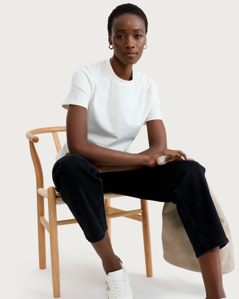 F&F Pure Cotton Asymmetric Hem Ruched Short Sleeved Top in White ...