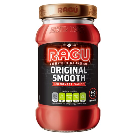 RAGU SMOOTH BOLOGNESE PASTA SAUCE 650G - Tesco Groceries