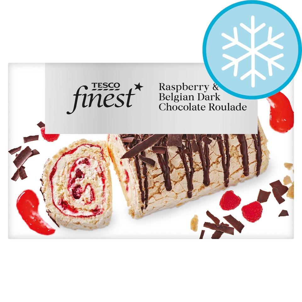 Tesco Finest Raspberry & Dark Chocolate Roulade 450G - Tesco Groceries