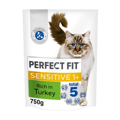 Perfect Fit Sensitive 1+ Adult Dry Cat Food - Turkey 750g - Tesco Groceries