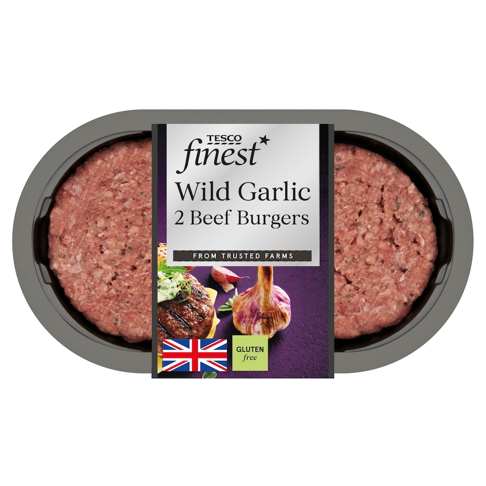 Tesco Finest 2 Wild Garlic Burgers 340g - Tesco Groceries