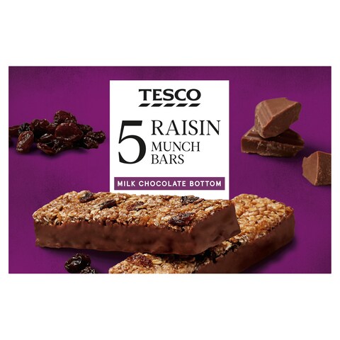 Tesco 5 Raisin Munch Bars 160G 160G - Tesco Groceries