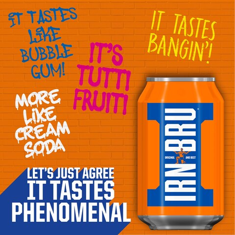 IRN-BRU Sparkling Flavoured Soft Drink 12x330ml - Tesco Groceries