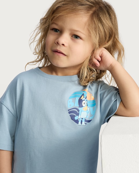 Bluey Back Print T-Shirt and Short Set in Blue - Tesco Groceries