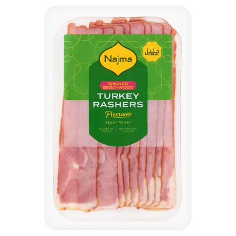 Najma Halal Premium Smoked Turkey Rashers 130G - Tesco Groceries