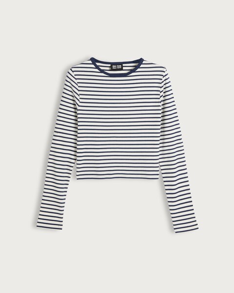 OH ME OH MY Cotton Rich Striped Long Sleeved Top in White - Tesco Groceries