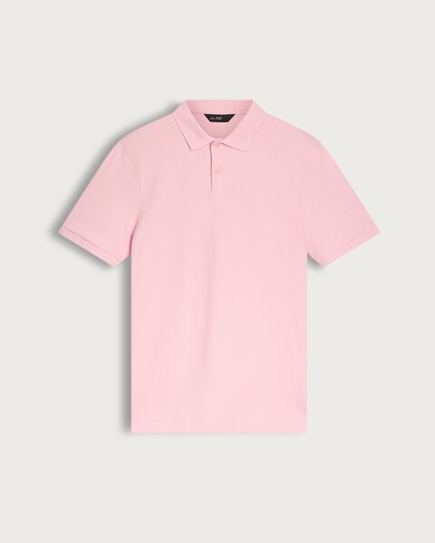 F&F Regular Fit Short Sleeve Pique Polo Shirt in Pink - Tesco Groceries