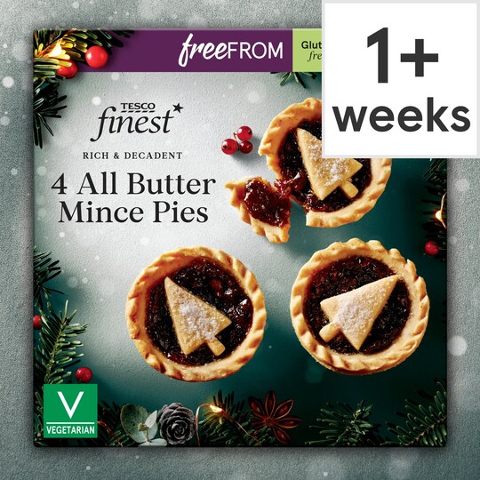 Tesco Finest Free From Mince Pies 4 Pack 200G - Tesco Groceries