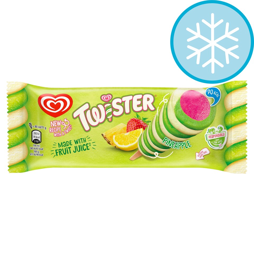Twister Pineapple Ice Cream Lolly 80ml - Tesco Groceries