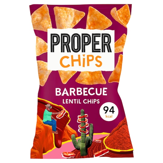 Properchips Barbecue Lentil Chips 20G - Tesco Groceries