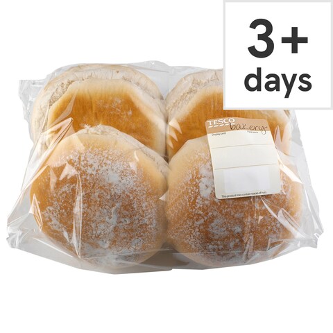 Tesco Large White Bap 4 Pack - Tesco Groceries