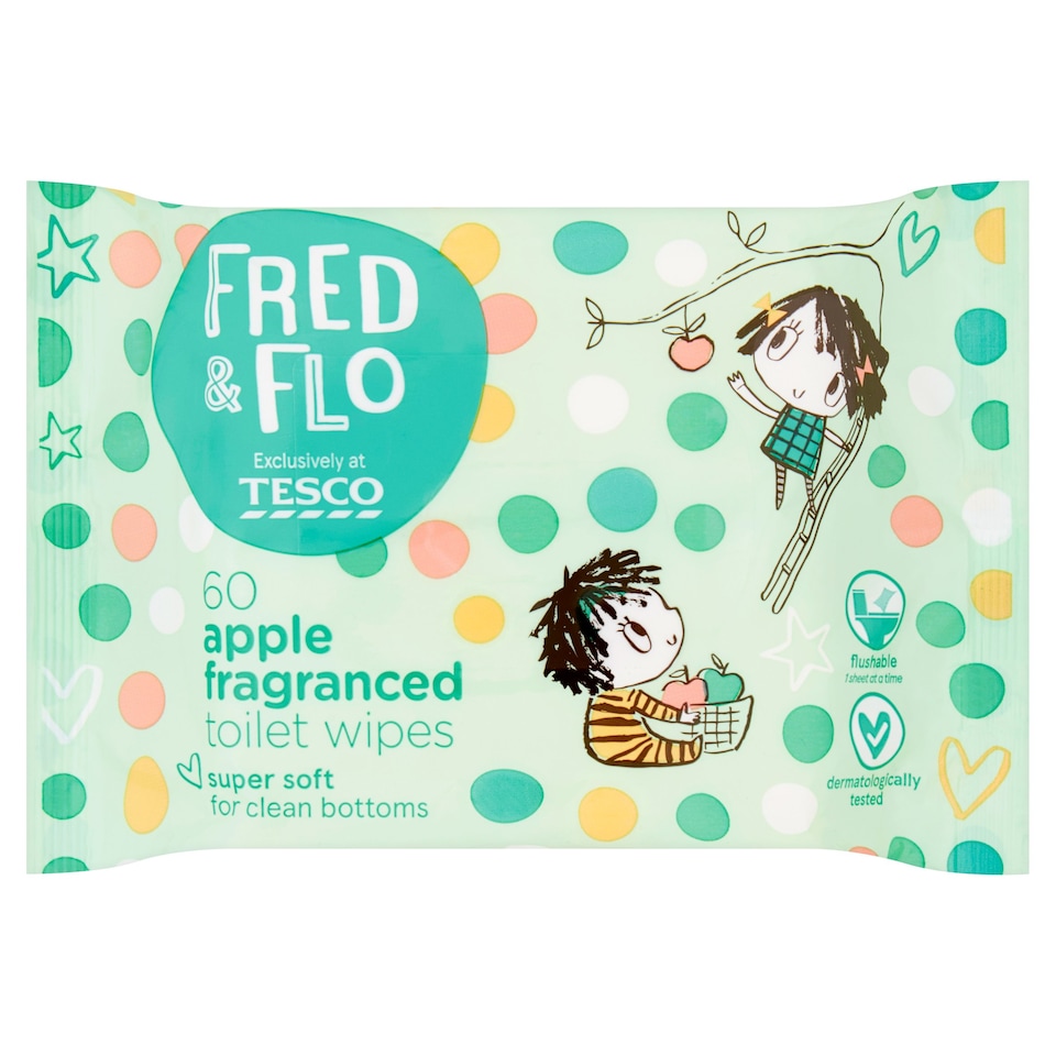 Fred And Flo 60 Apple Scented Toilet Wipes - Tesco Groceries