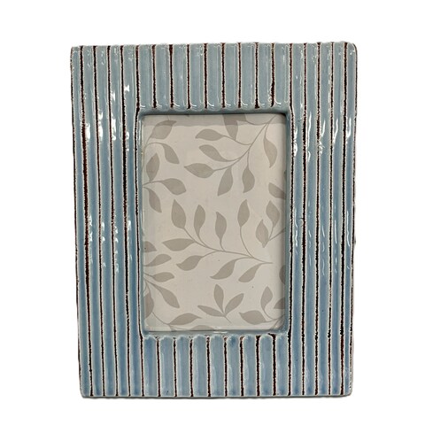 Bayswood flora & Fern Blue Glazed Photo Frame - Tesco Groceries