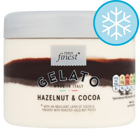Tesco Finest Hazelnut and Cocoa Gelato 480ml - Tesco Groceries