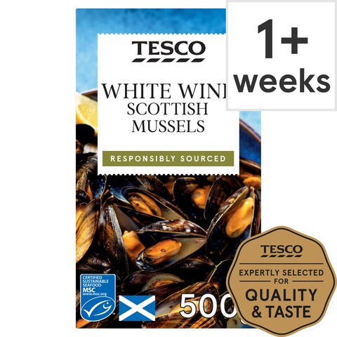 Tesco White Wine Scottish Mussels 500G - Tesco Groceries