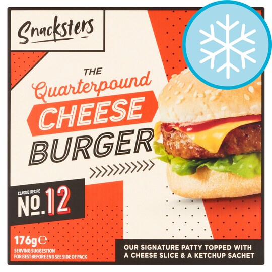 Snacksters The Quarter Pound Cheese Burger 176G - Tesco Groceries