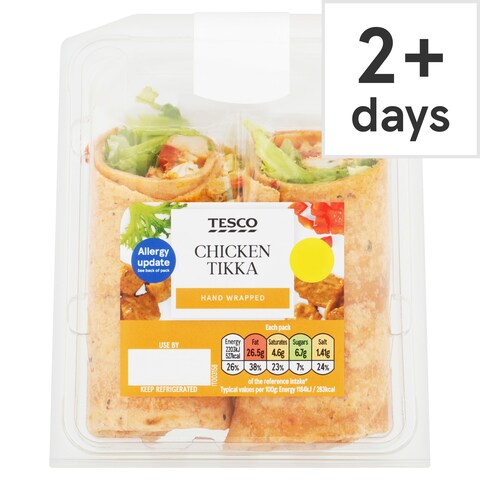 Tesco Hand Wrapped Chicken Tikka Wrap 186g - Tesco Groceries