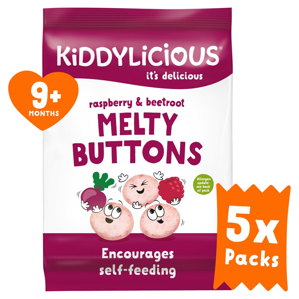 Kiddylicious Buttons Raspberry & Beetroot 30G - Tesco Groceries